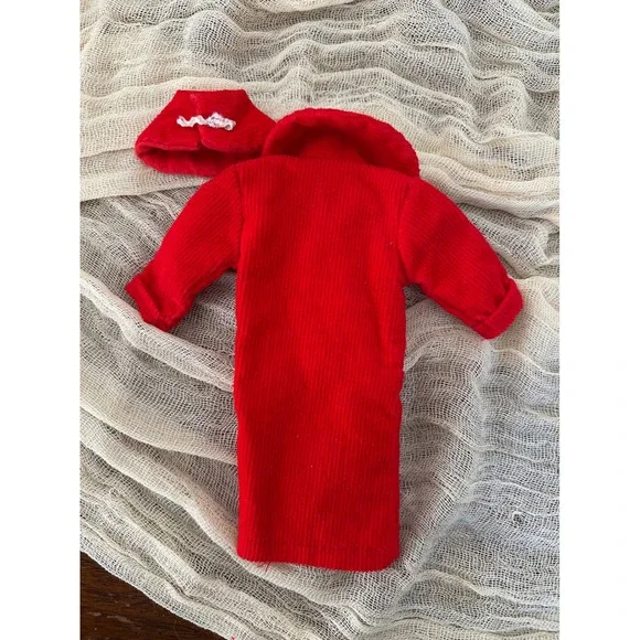 Toys | Red Corduroy Vintage Clone Barbie Coat And Hat British Crown ...